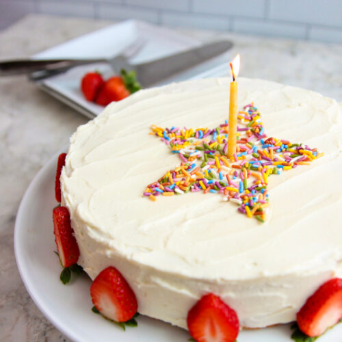 AIP Birthday Cake (Vanilla Cake with Frosting, Paleo) - Eat Beautiful