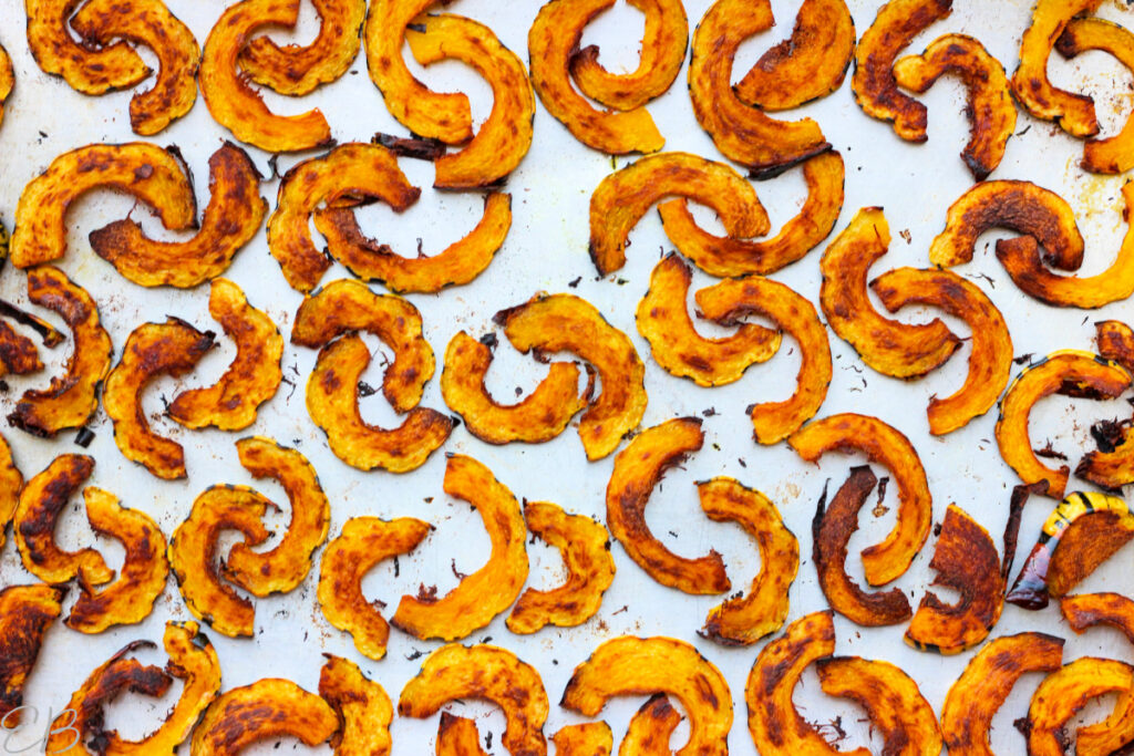 Roasted Caramelized Delicata Squash Slices (Easy Sheet Pan) - Eat Beautiful