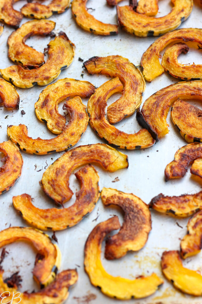 Roasted Caramelized Delicata Squash Slices (Easy Sheet Pan) - Eat Beautiful