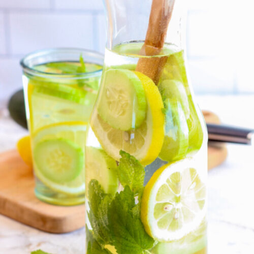 Cucumber Lemon Infused Water with Mint and Ginger - Eat Beautiful