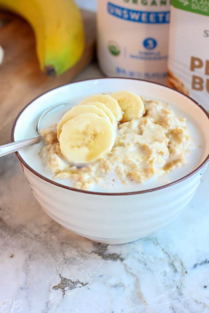 Peanut Butter Banana Oatmeal (with PB Powder, GF, Vegan, no added ...