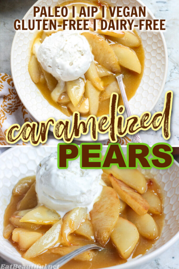 Sautéed Caramelized Pears (Easy, Maple syrup sweetened) - Eat Beautiful