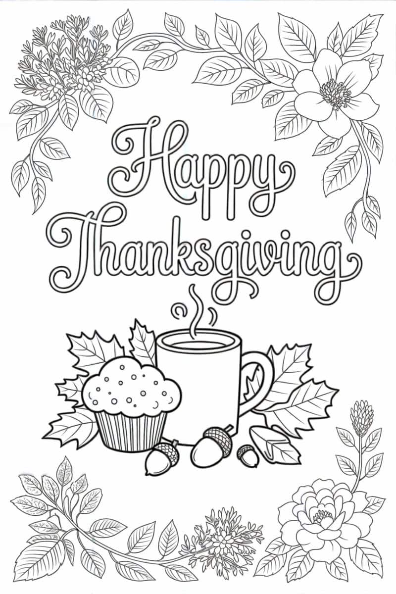 15 Thanksgiving Coloring Pages (Free PDF Printables for Kids and Adults ...