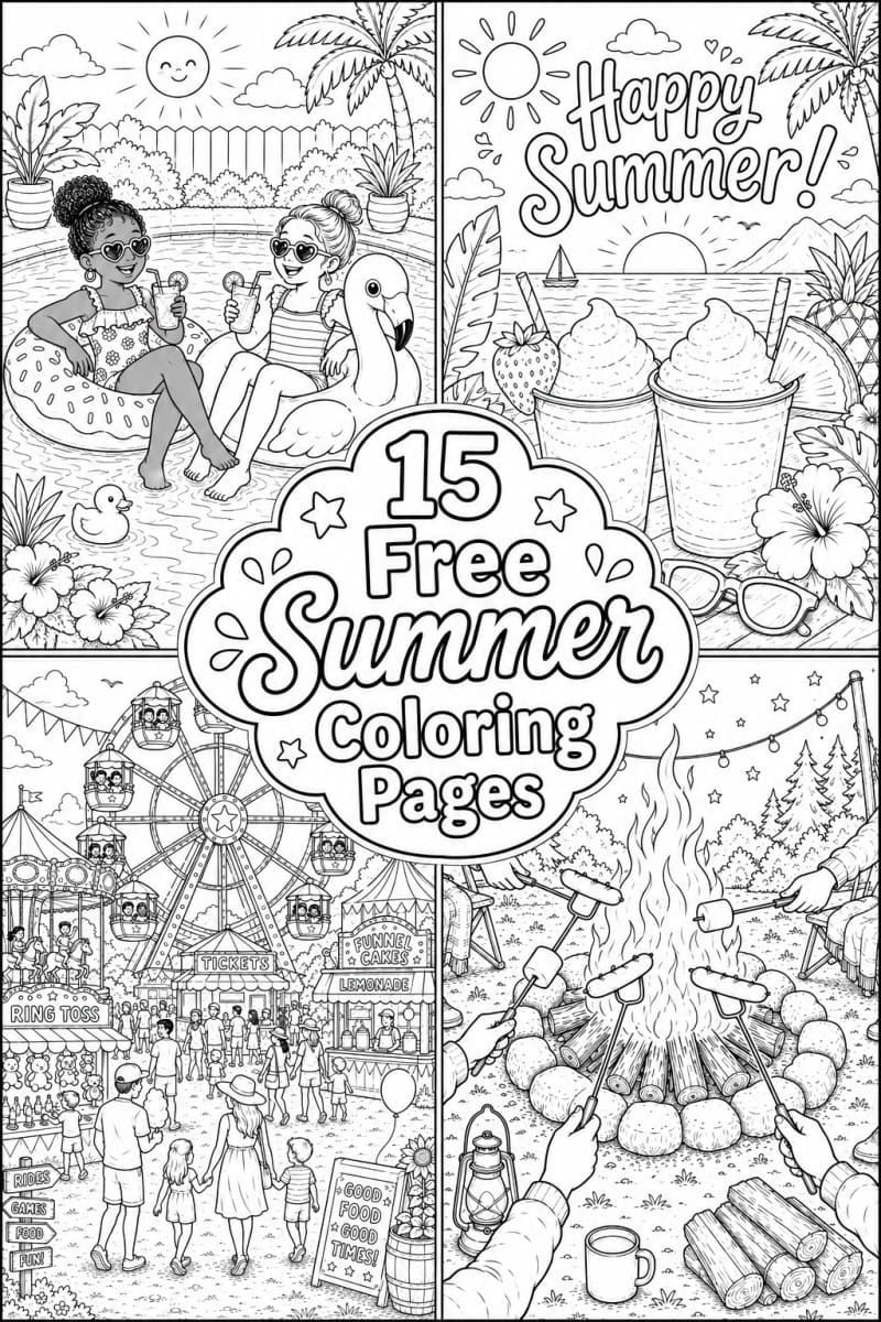 15 Free Summer Coloring Pages (Printable PDFs) - Eat Beautiful